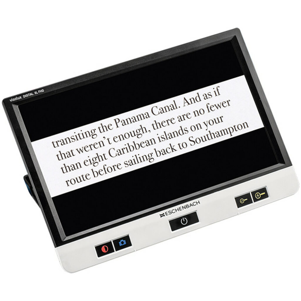 Visolux Digital XL FHD by Eschenbach, Portable video magnifier with a stand